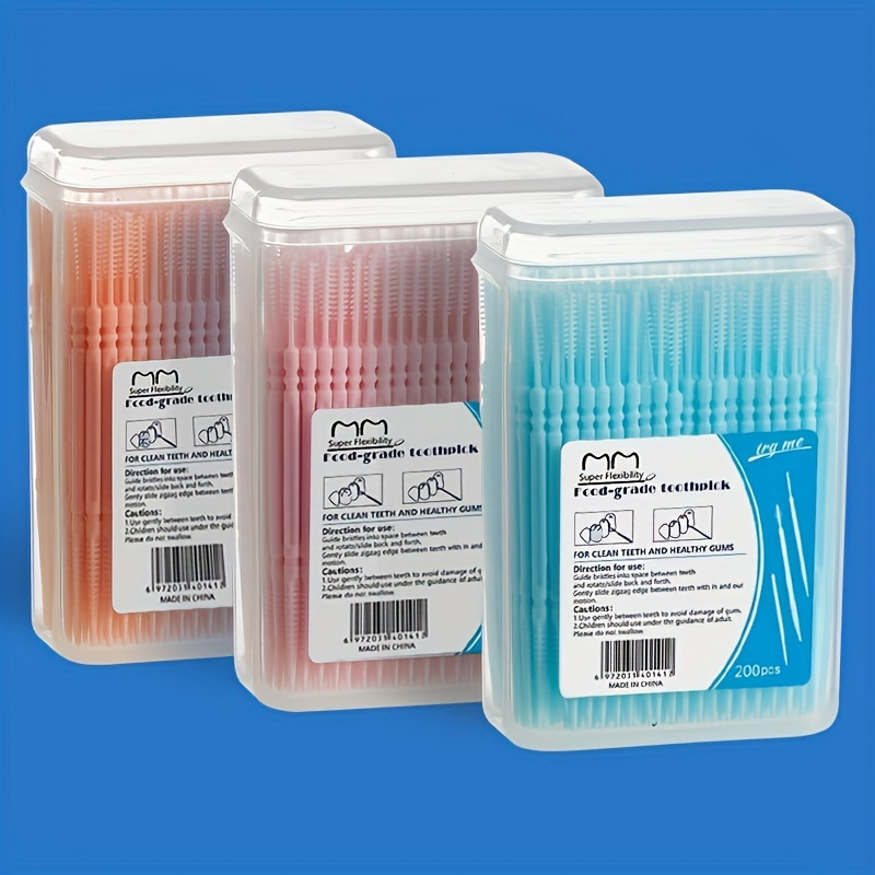1 Piece (Includes 200 Pieces) Pack Dental Care Toothpick Dental Floss ...