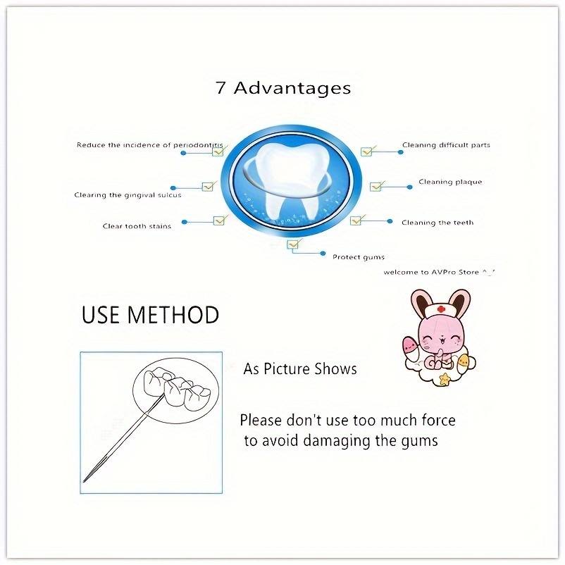 1 Piece (Includes 200 Pieces) Pack Dental Care Toothpick Dental Floss ...