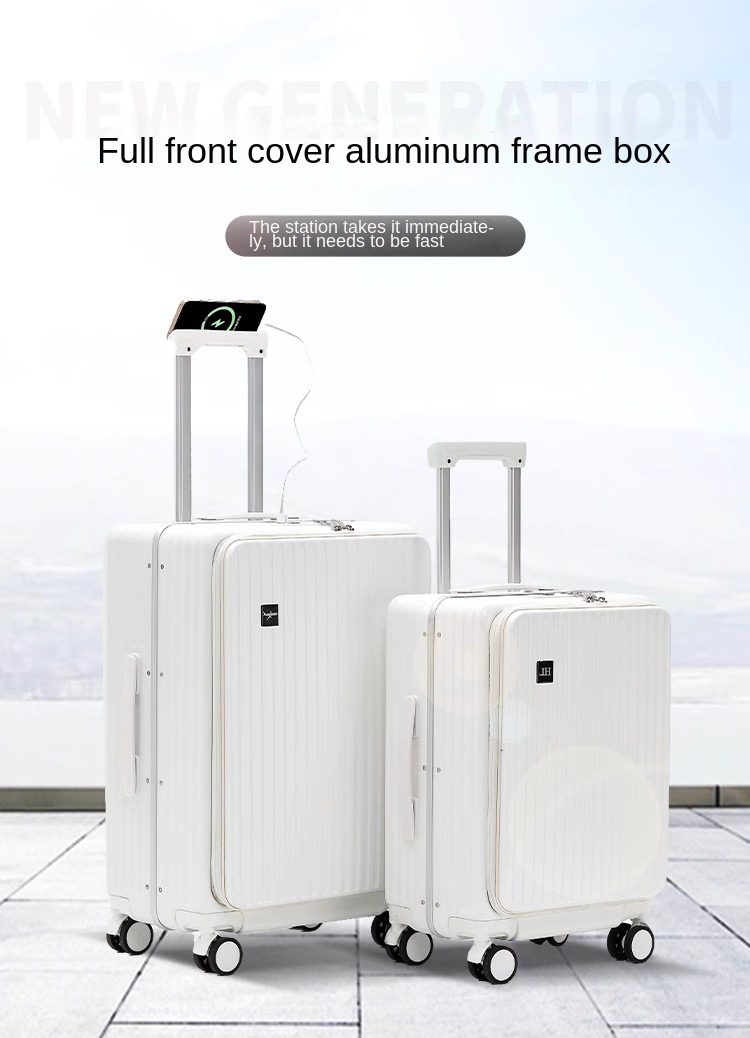 Front Flip Luggage Aluminum Frame Luggage Female 20 Inch Carry On ...