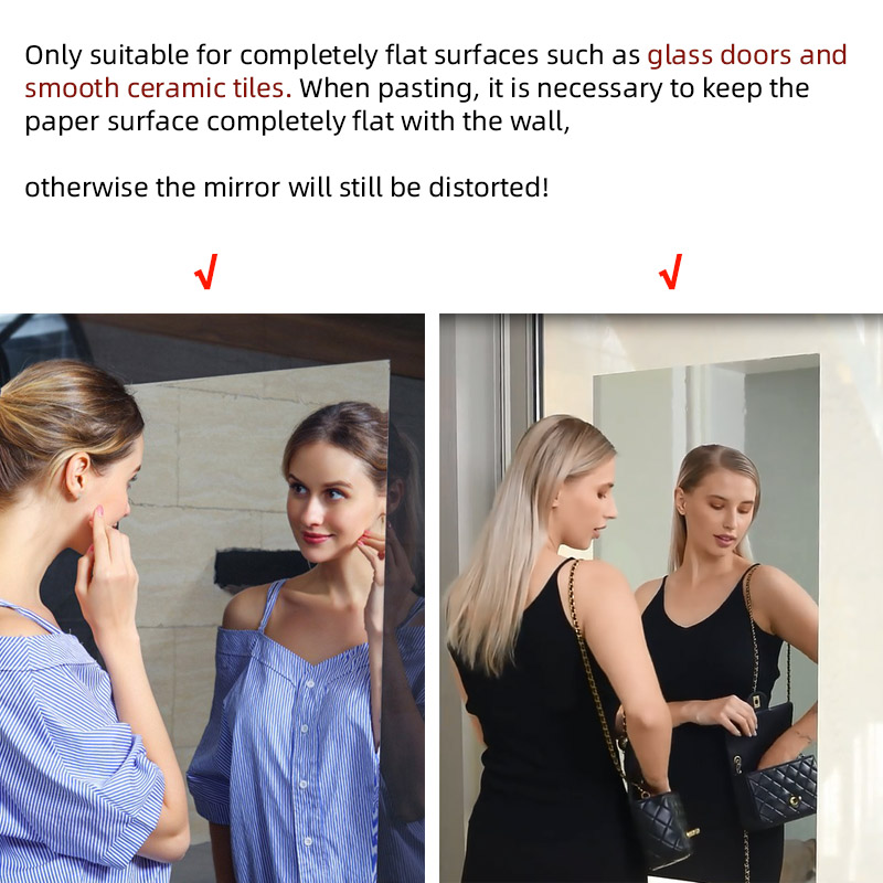 Self-adhesive Mirror Sticker Makeup Soft Mirror Wall Sticker Full-Body ...