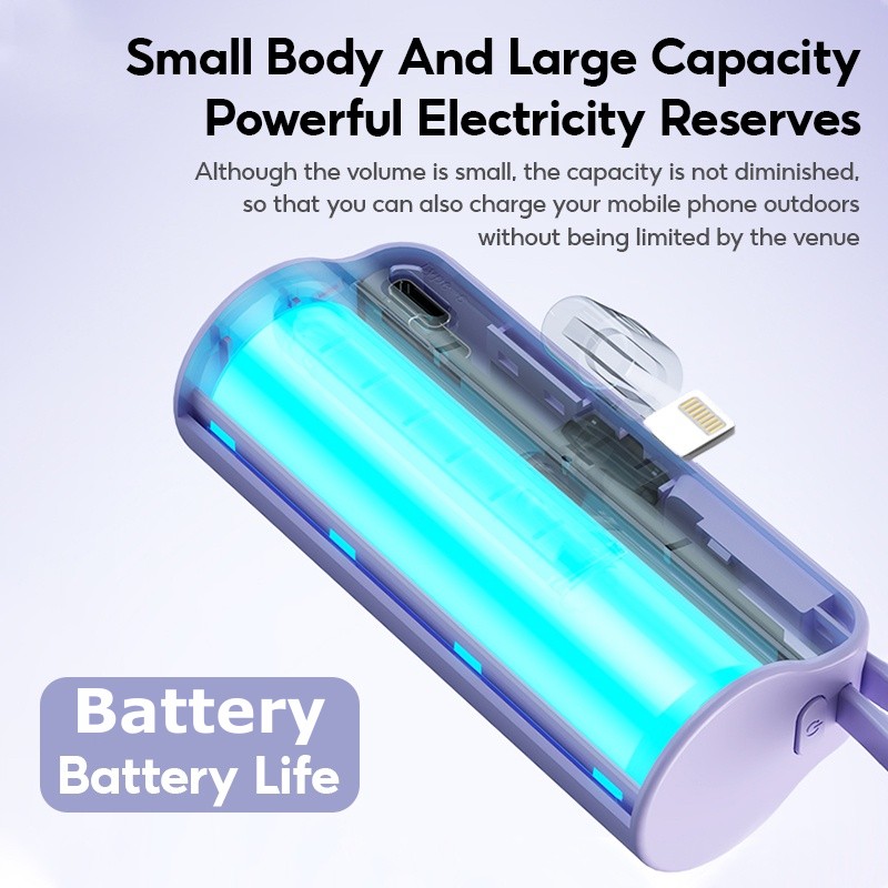 [CCC SG] Mini powerbank fast charging 10000mAh With cable Portable charger Type c power bank For ...