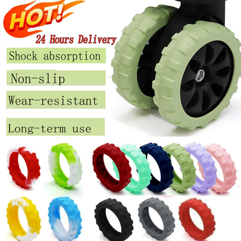 8PCS Luggage Wheel Protector Suitcase Wheels Ring Rubber Ring Protector ...