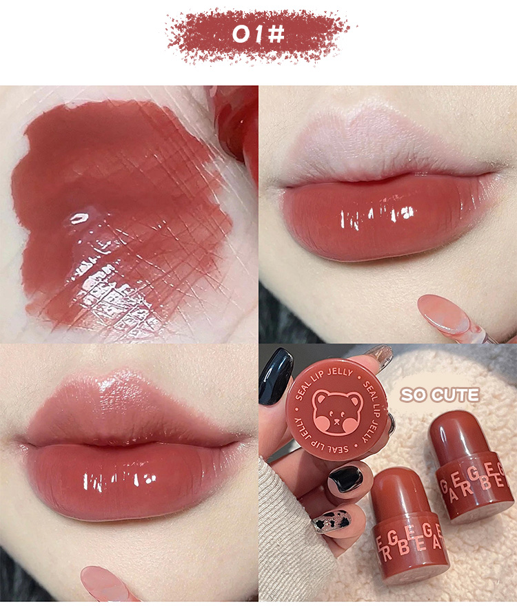 Gege bear Jelly Lip Glaze Long-lasting Makeup Waterproof Gloss Lipstick | Shopee Singapore