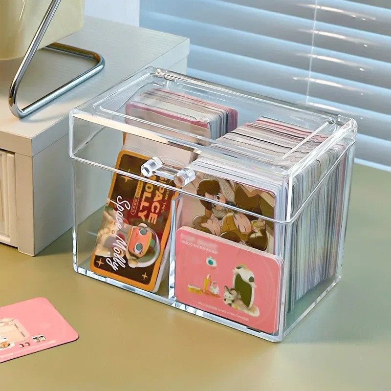 Korean Acrylic transparent Storage Box Blind box Card Kpop Photocard ...