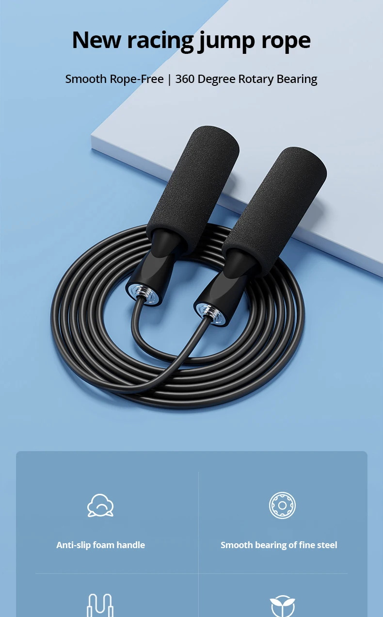 Fitness Skipping Rope Bearing Handle PVC Steel Wire Sports Training ...