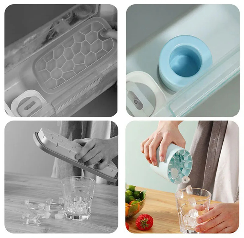Silicone Ice Cube Mold Round Ice Bucket Summer Homemade DIY ...