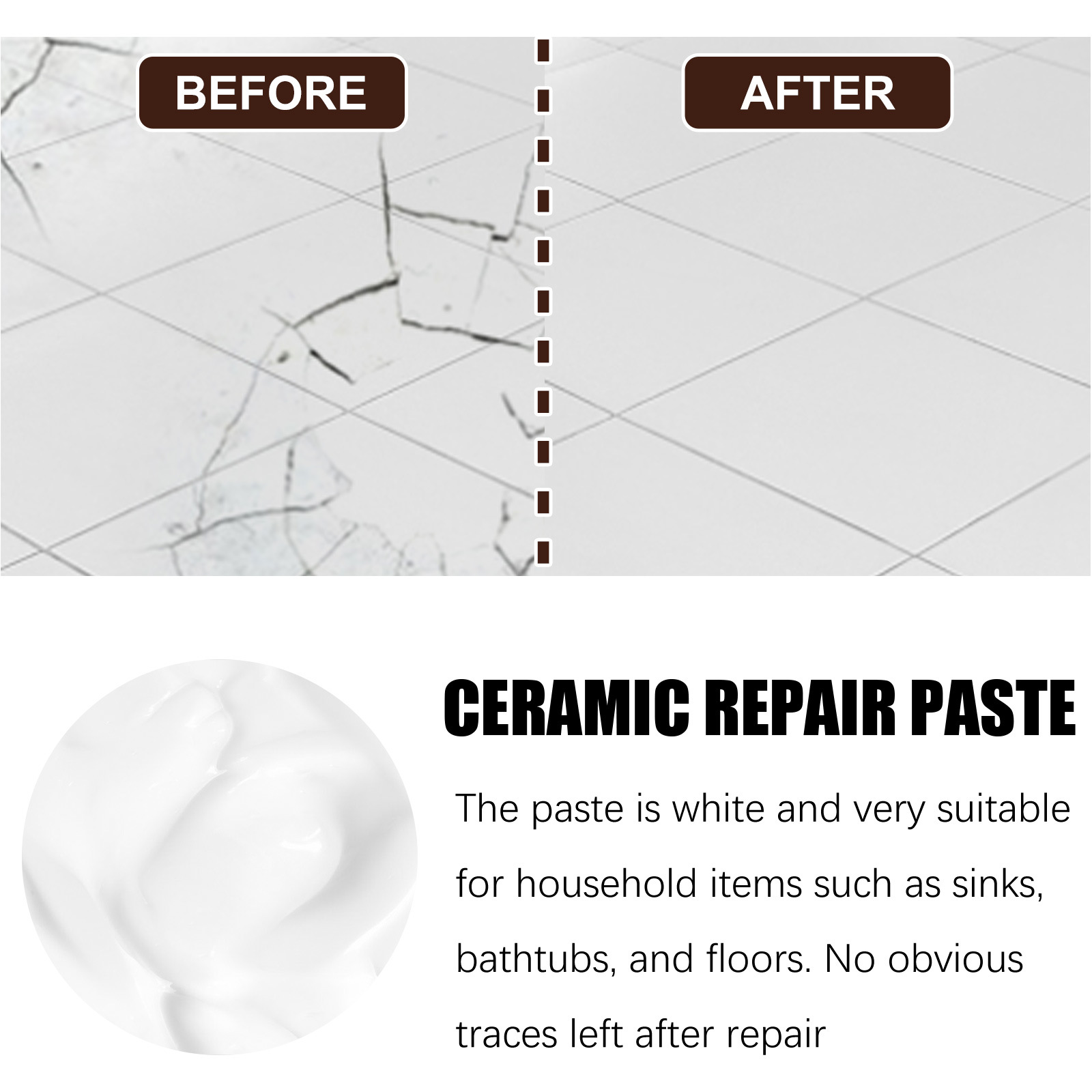 Jaysuing Ceramic Tile Repair Paste Repairing Household Stone Floor ...