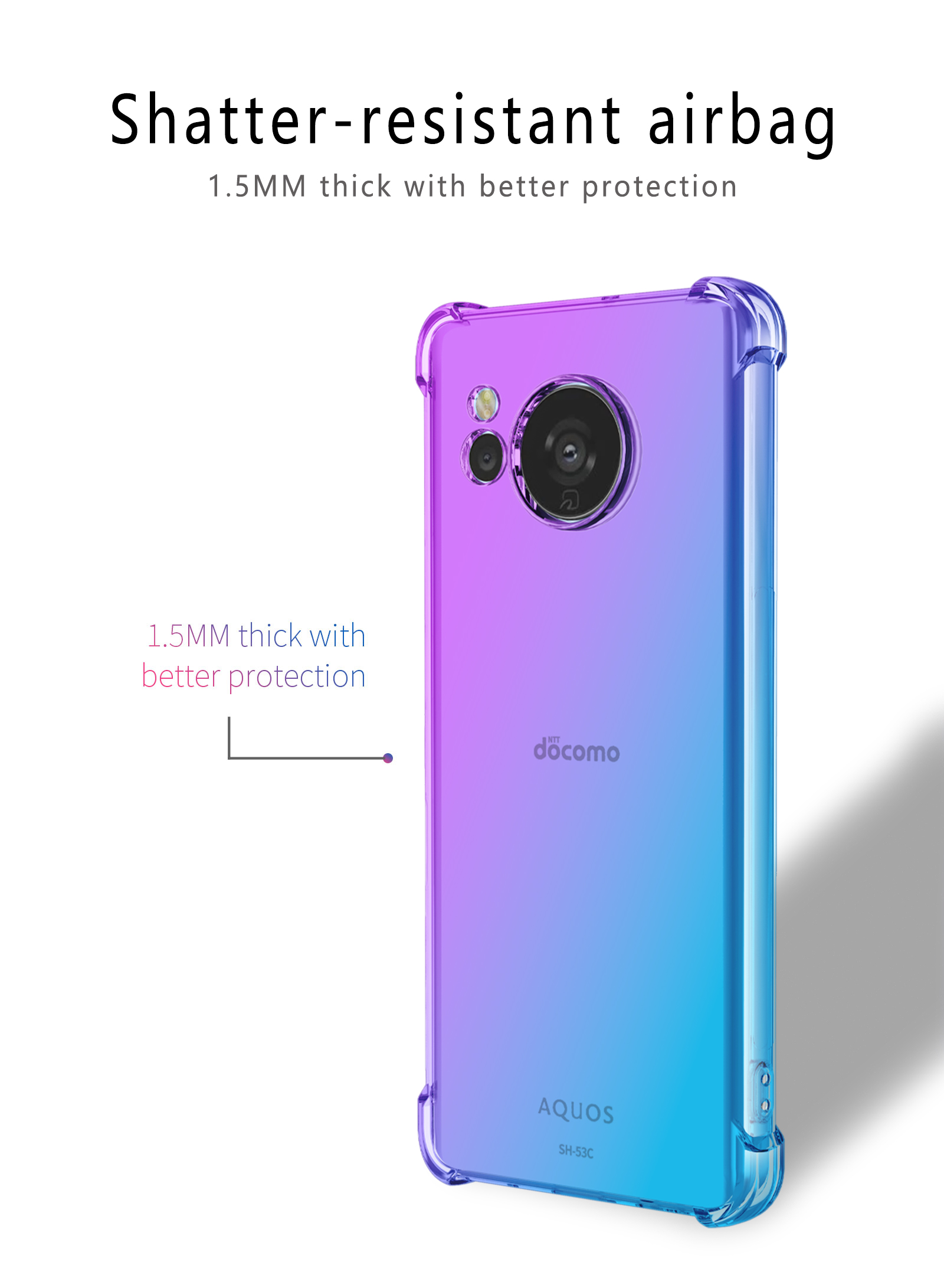 Soft TPU Anti-Drop Gradient Transparent Mobile Phone Case For Sharp ...
