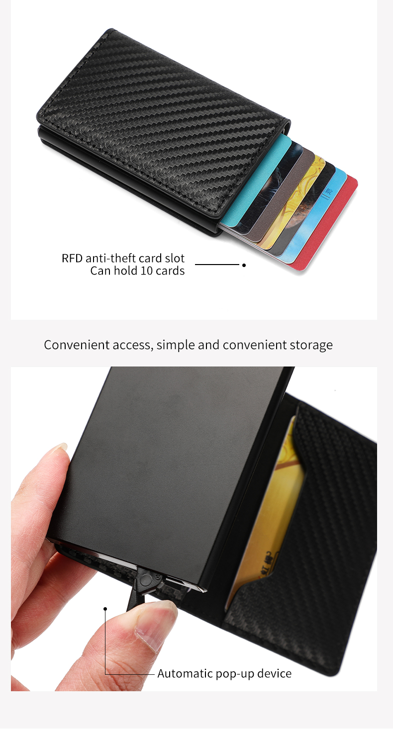 New Men Credit Card Holder Wallet Men Rfid Smart Meral Thin Slim Pop Up ...
