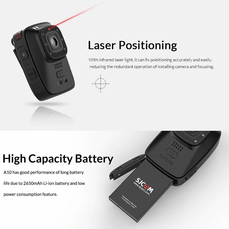 SJCAM A10 Action Camera Full HD 1080P 30fps Police Body Camera 2.0-inch ...