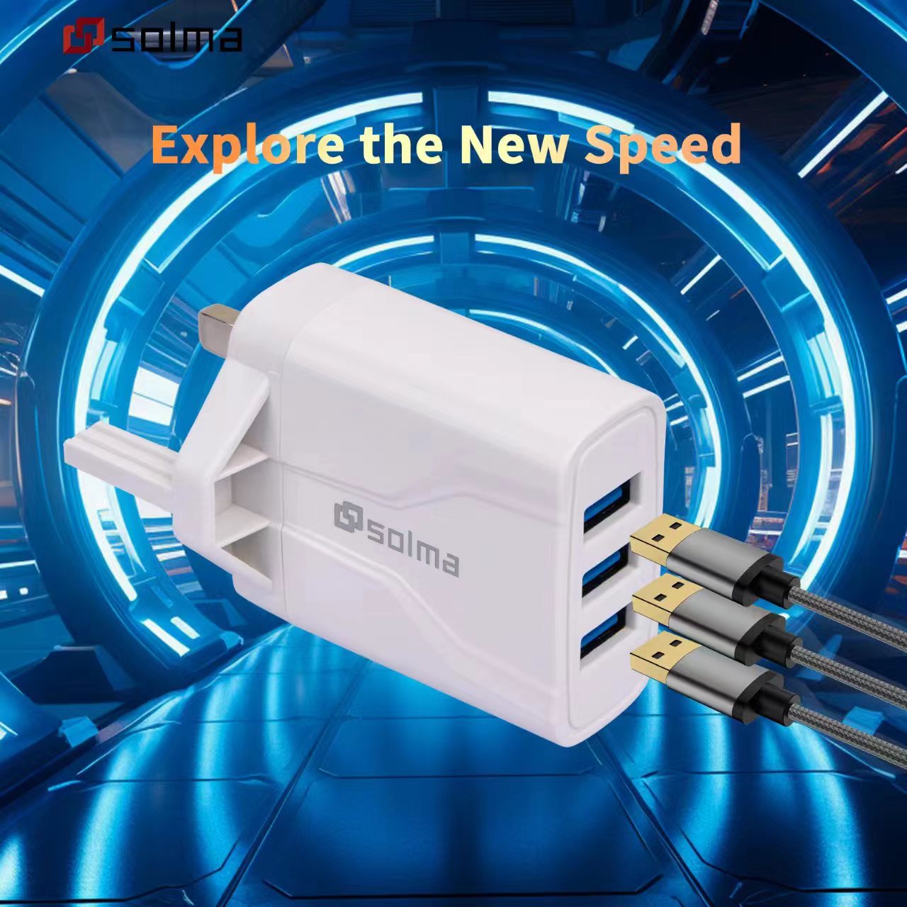 3-port for All Phone Travel Portable Mobile Plug Charger Power Adapter ...