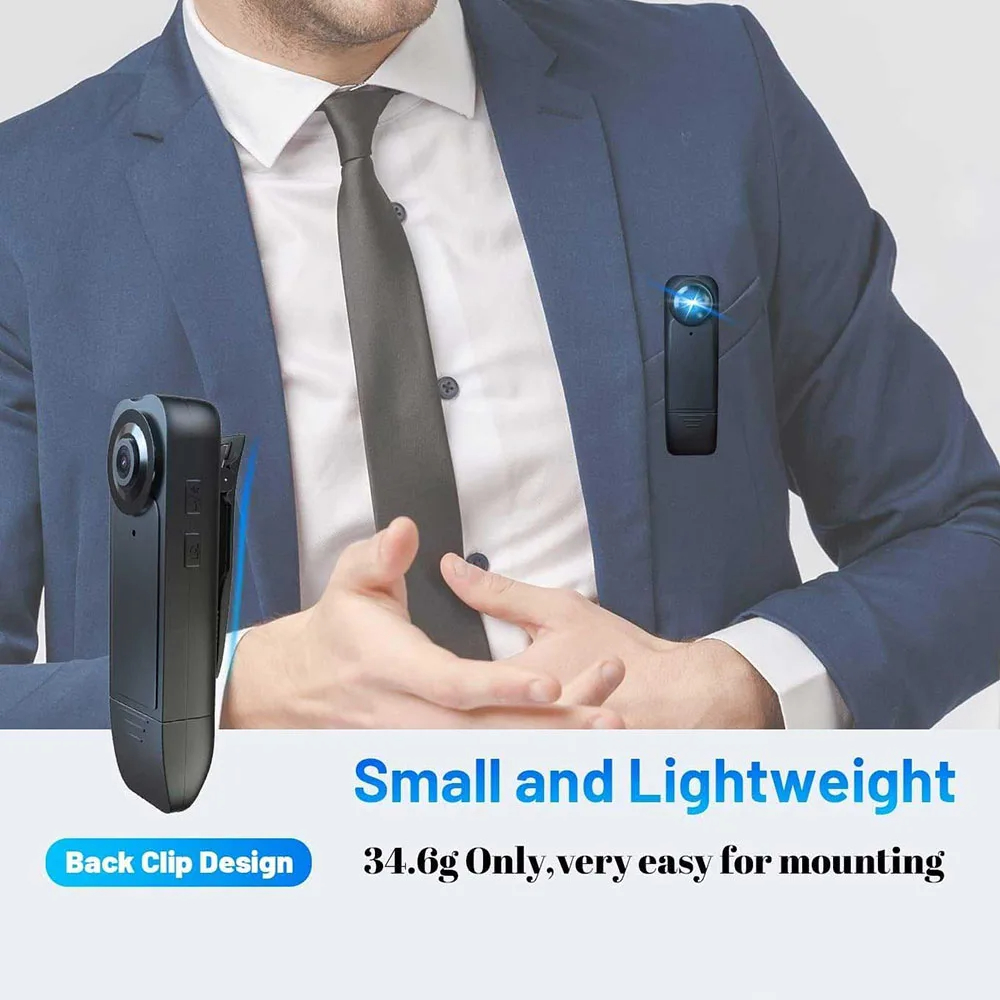 1080P Mini Body Camera with Upgraded Clip Small Personal Wearable ...