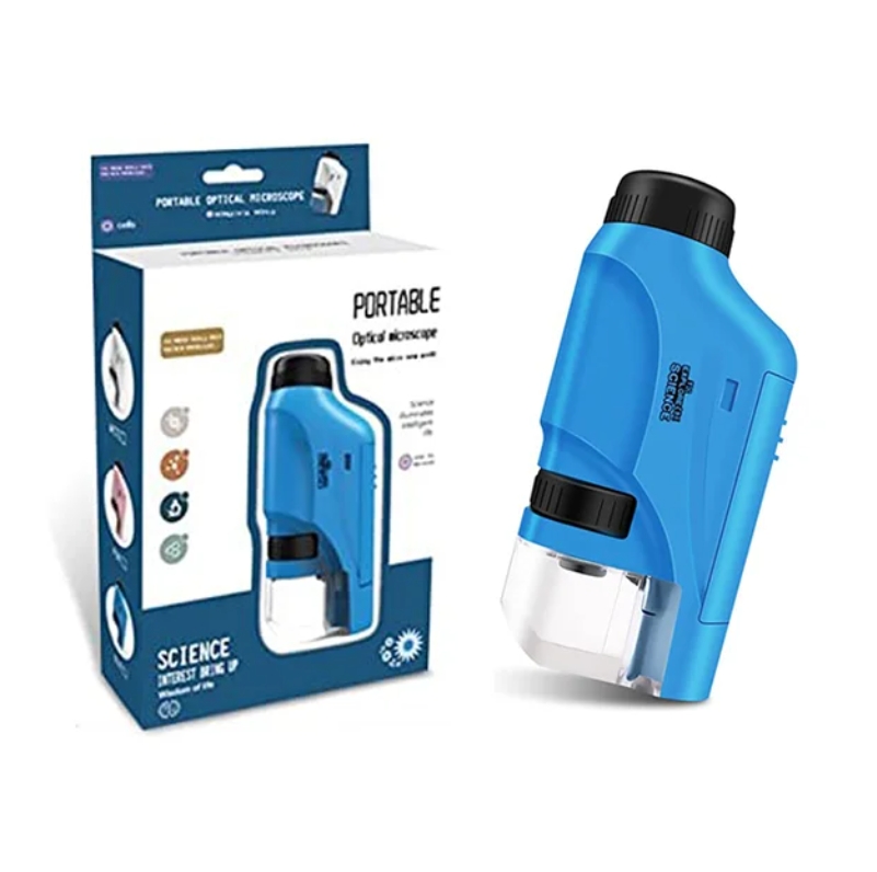60-120X Mini Pocket Microscope for Kid Kit Laboratory Handheld ...
