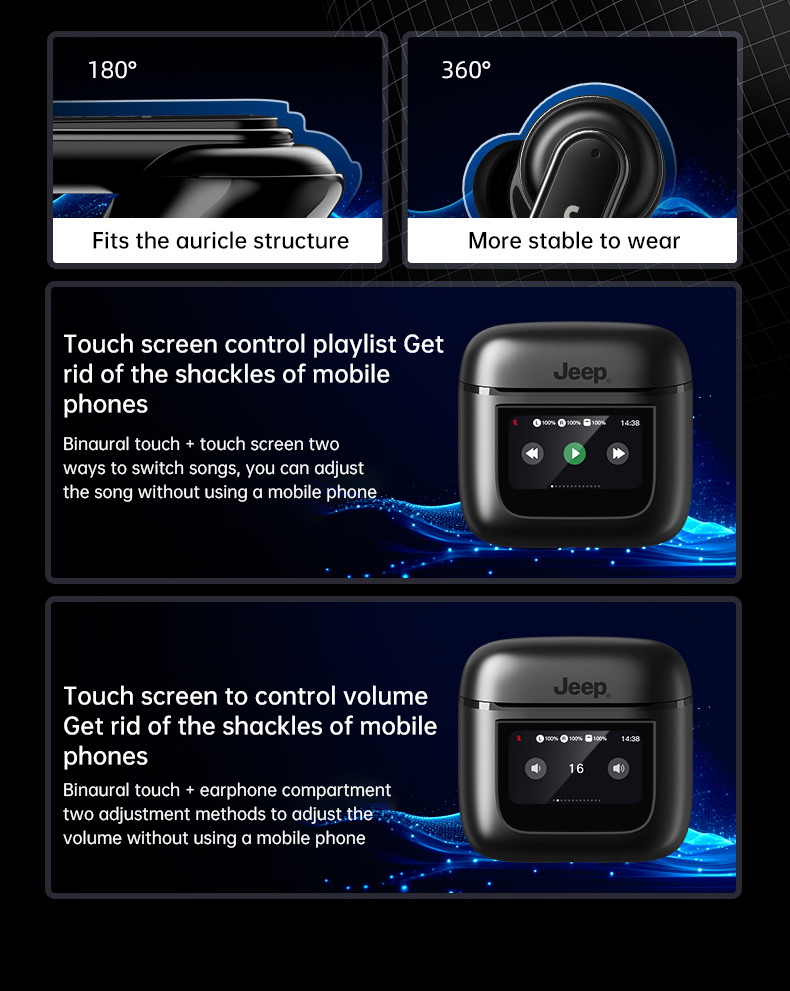 Jeep EW118 TWS Bluetooth Earphone Wireless Earbuds Touch Control Active ...