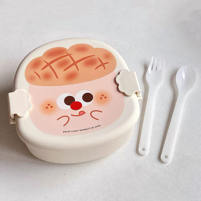 900ml Cartoon Lunch Box With Spoon Leak-Proof Food Grade Plastic ...