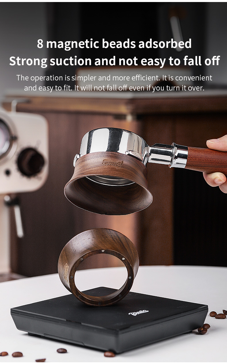 BINCOO Walnut Magnetic Coffee Powder Catcher Coffee Machine Handle Anti ...