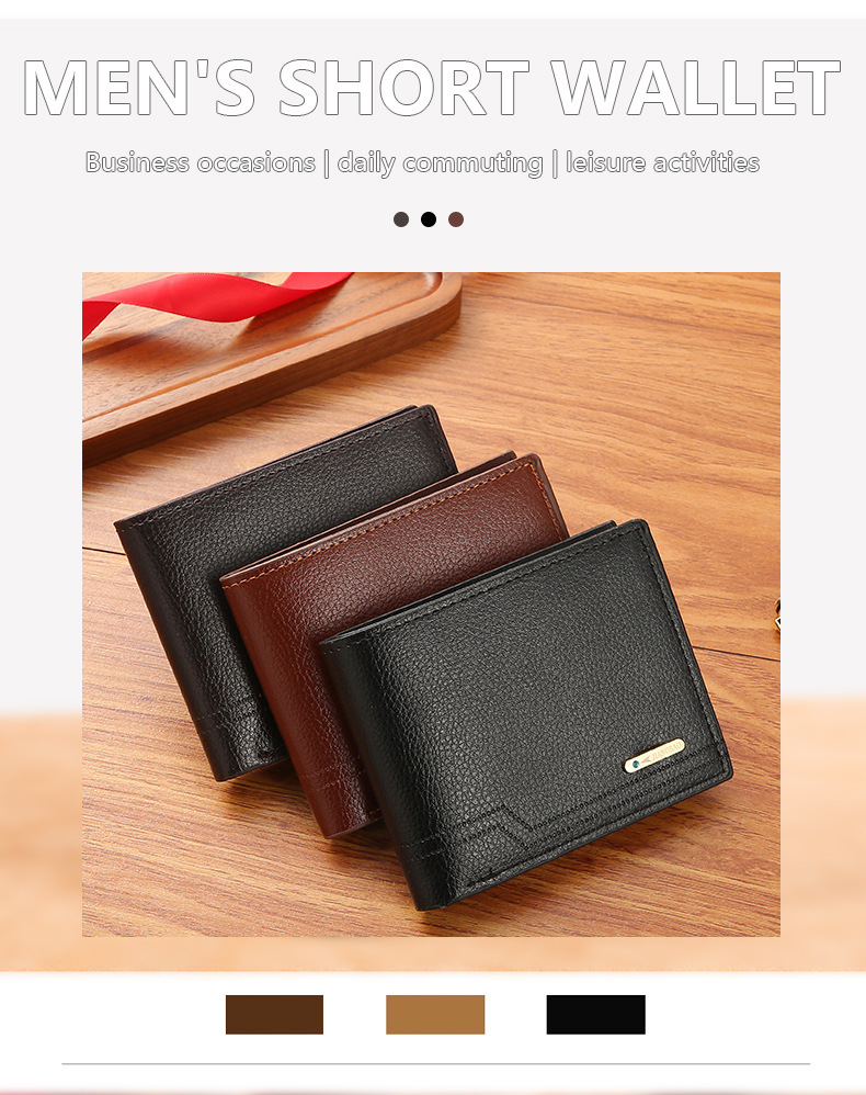 Men Multi-Card Wallet Business Short Wallet Men Youth Thin Soft Wallet ...