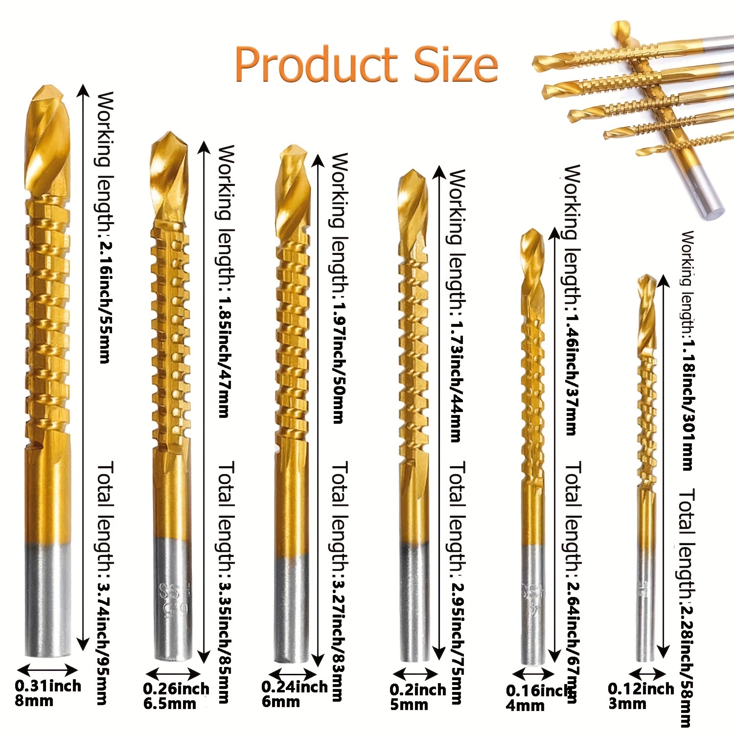 Milwaukee Drill SEDY 250 Pieces Titanium Twist Drill Bit Set, Titanium ...