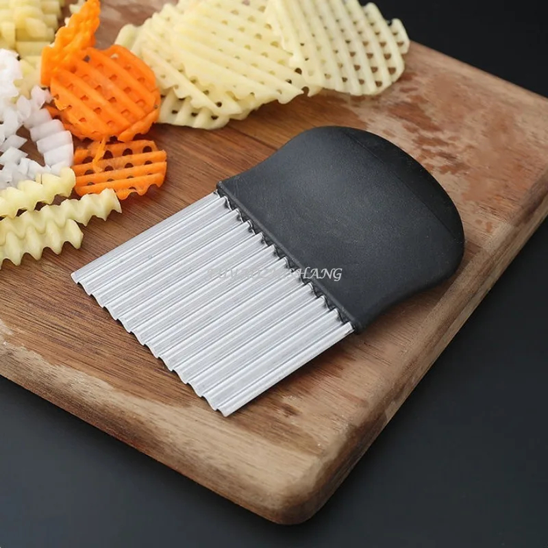 Stainless Steel Potato Chip Slicer Dough Vegetable Fruit Crinkle Wavy ...