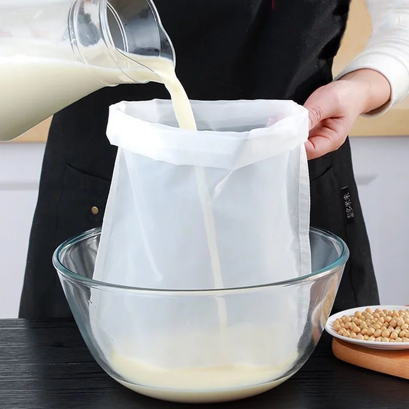 1PC/3PCS 100Mesh Nylon Milk Filter Bags Reusable Soy Yogurt Tea Beer ...