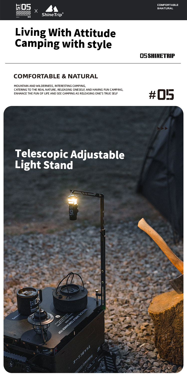 ShineTrip Outdoor Portable Camping Light Stand Retractable Multi-Speed ...