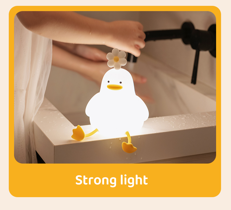 Duck Led Night Light USB Rechargeable Night lights Silicone Lamp Touch ...