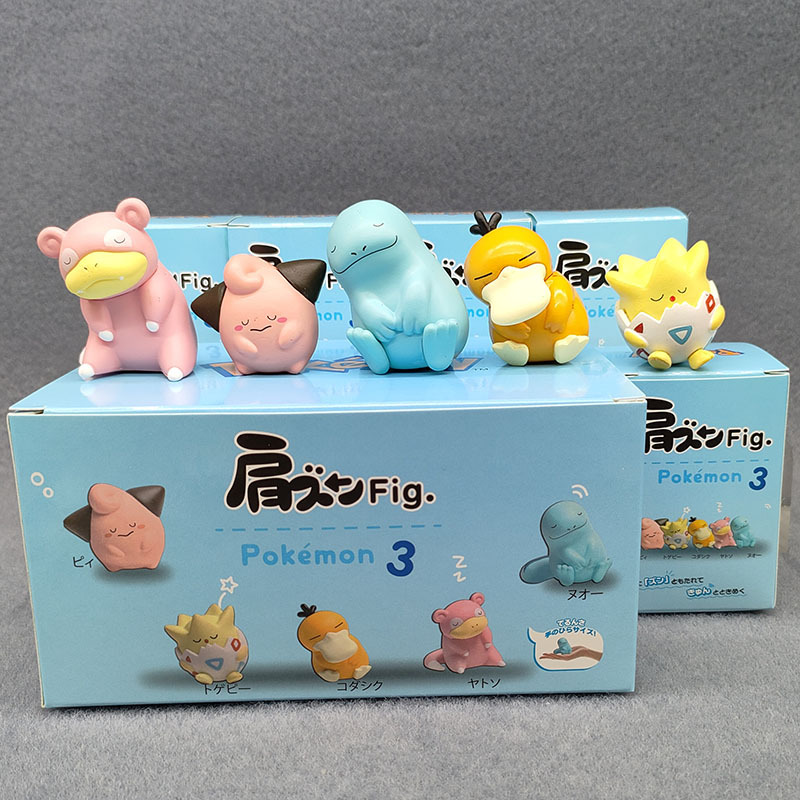 5Pcs/Set Anime Pokemon Figure Pikachu Slowpoke Psyduck Togepi Snorlax ...