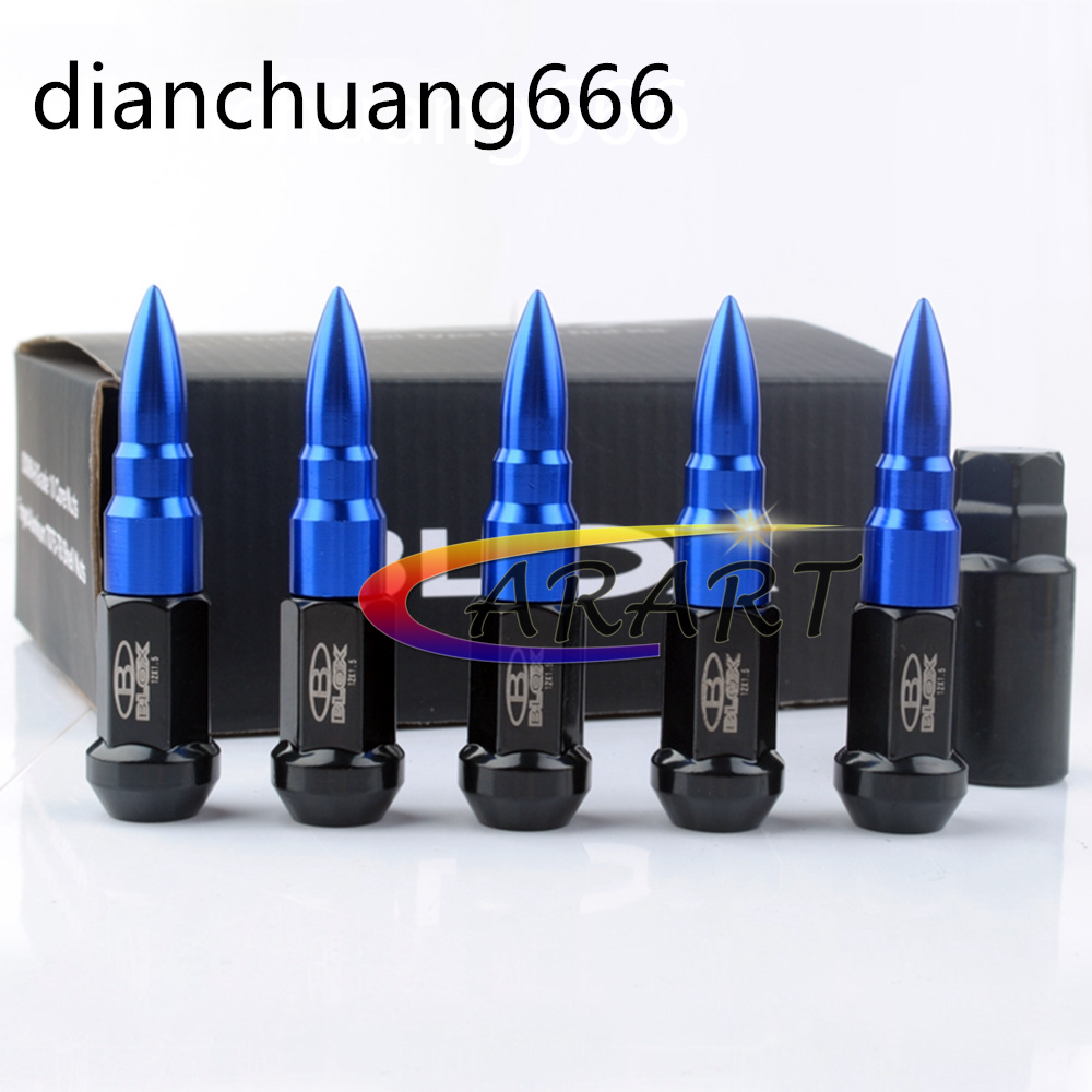 Blox Car Bullet shape Styling Racing Wheel Lug Nuts Spiked Hex Head ...