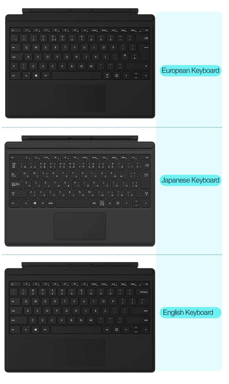Microsoft Surface keyboard Type Cover for Surface Pro3 4 5 6 7 7+ X 8 9 ...