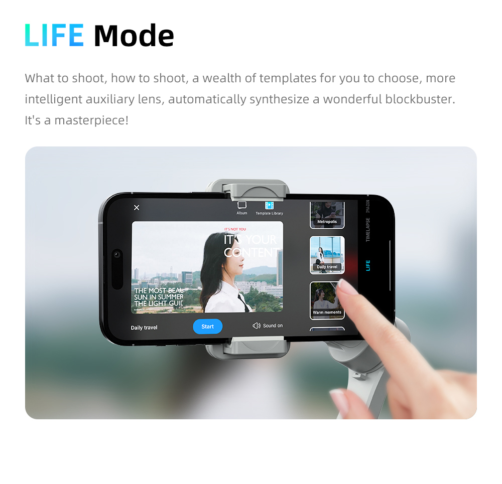 New gray handheld three-axis gimbal stabilizer for smartphones, featuring anti-shake technology ...