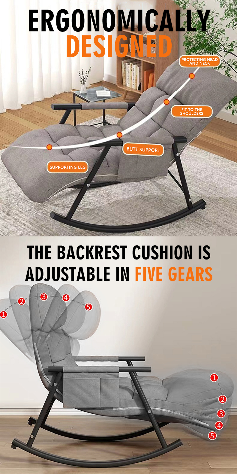 🔥SG Ready Stock🔥Upgrade Lazy Rocking Sofa Chair Adult Armyest Thickened ...