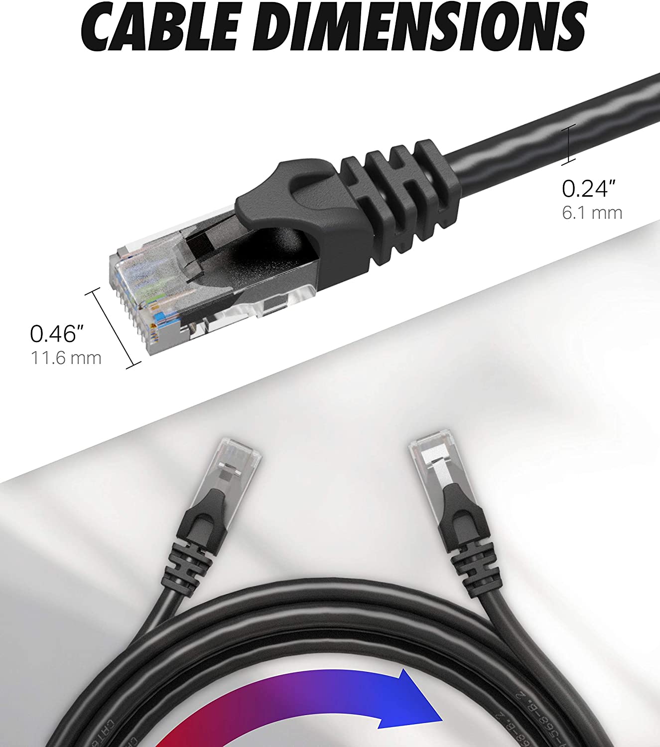 JAERSENT 3M-50M CAT 6 Ethernet Cable RJ45 Internet CAT6 Lan Cable ...