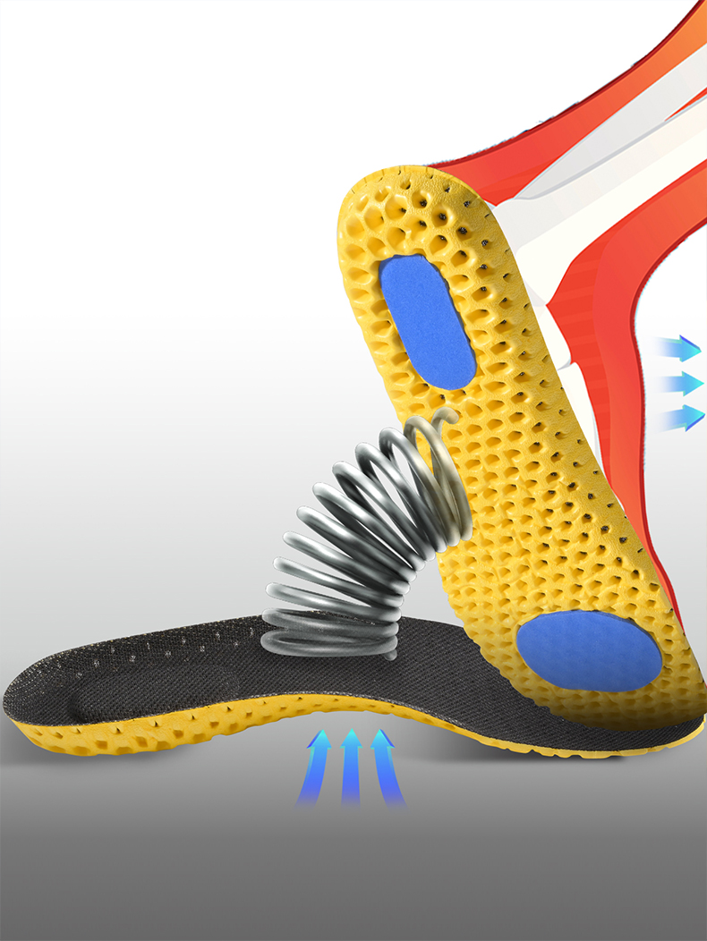 1 Pair of Honeycomb Dual Shock-Absorbing Insoles - Comfortable for ...