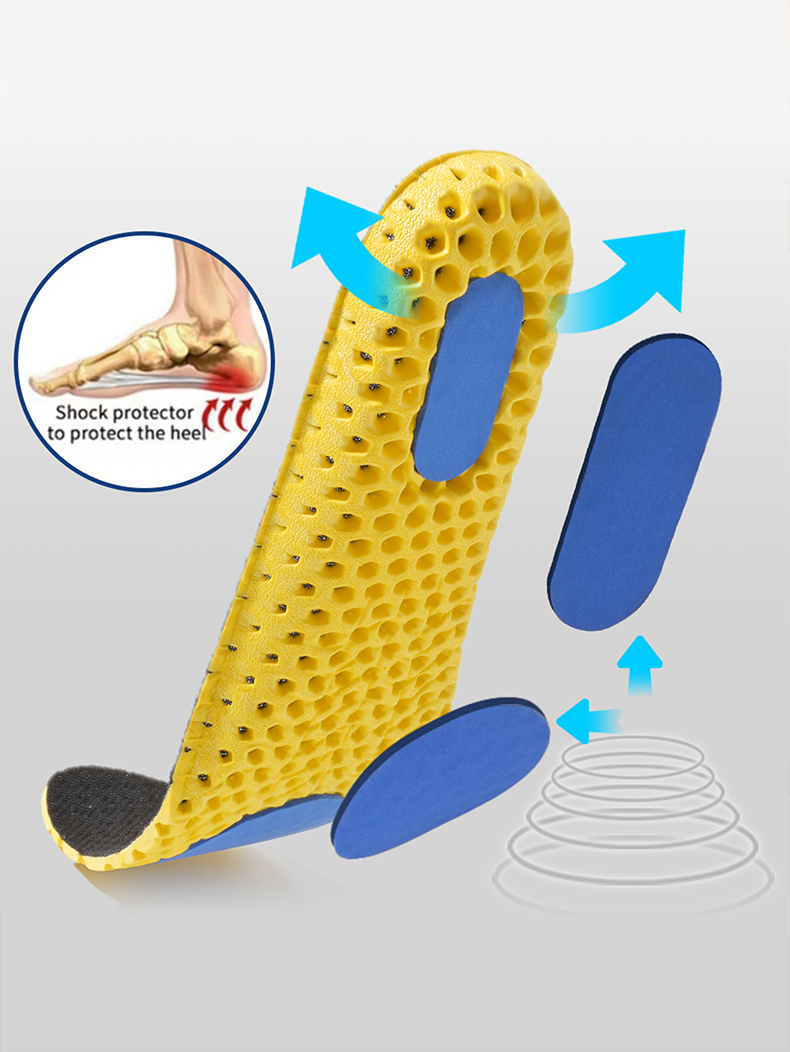 1 Pair of Honeycomb Dual Shock-Absorbing Insoles - Comfortable for ...