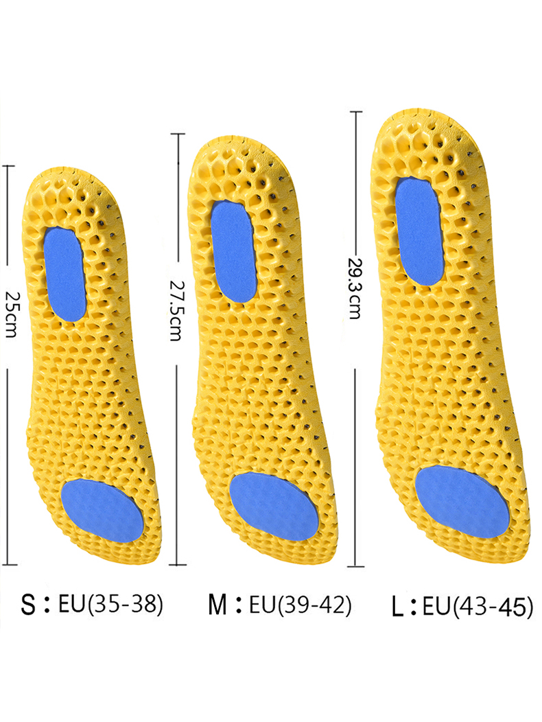 1 Pair of Honeycomb Dual Shock-Absorbing Insoles - Comfortable for ...