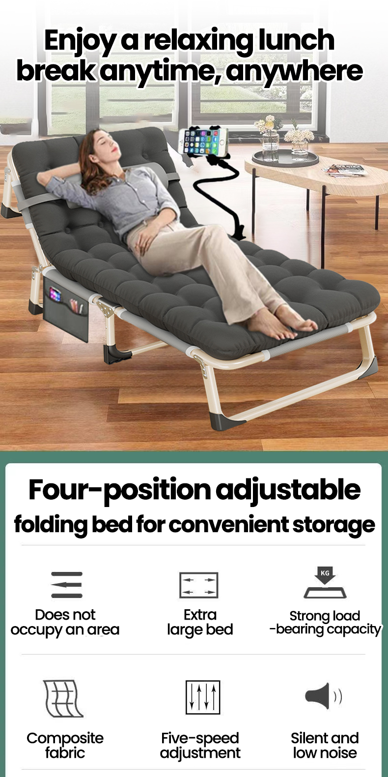 🔥Local Seller+29S$GIFT🔥193cm Foldable Single Sofa Bed Portable Camping ...