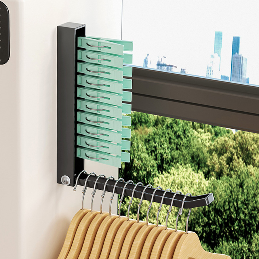 Hanger storage device，clothes Drying Rack，Indoor Wall Mounted Drying ...