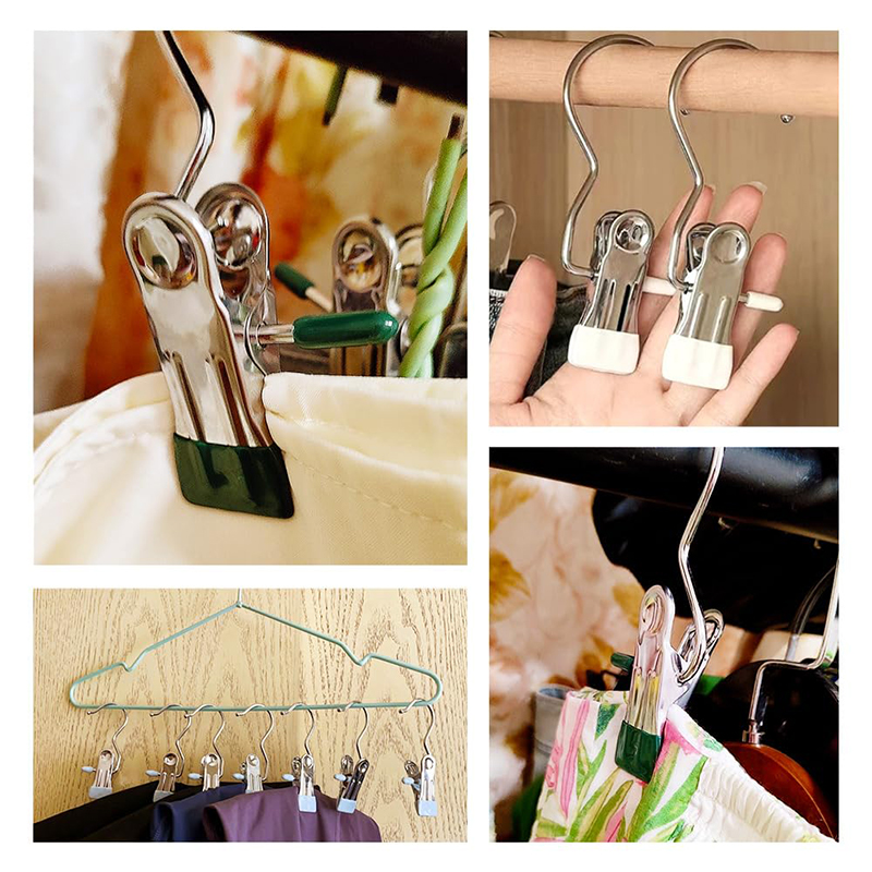 GEESO 10Pcs Anti-Rust Clip Space-Saving Hanger Clothespin Hat Pants ...