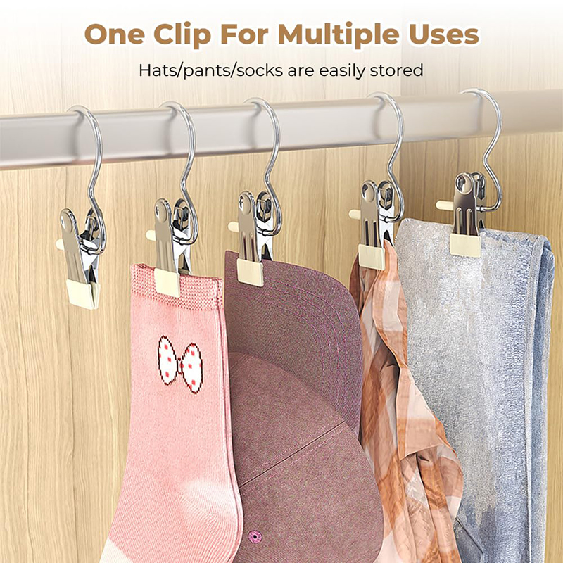 GEESO 10Pcs Anti-Rust Clip Space-Saving Hanger Clothespin Hat Pants ...