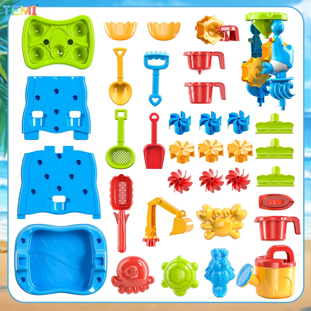 TEMI Water Table Waterfall Outdoor Toys for Kids Toddlers Boys Girls ...