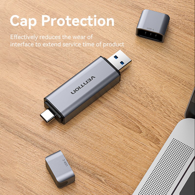 Vention 2 in 1 Card Reader USB 3.0 Type C 512GB Fast Transmission Dual ...