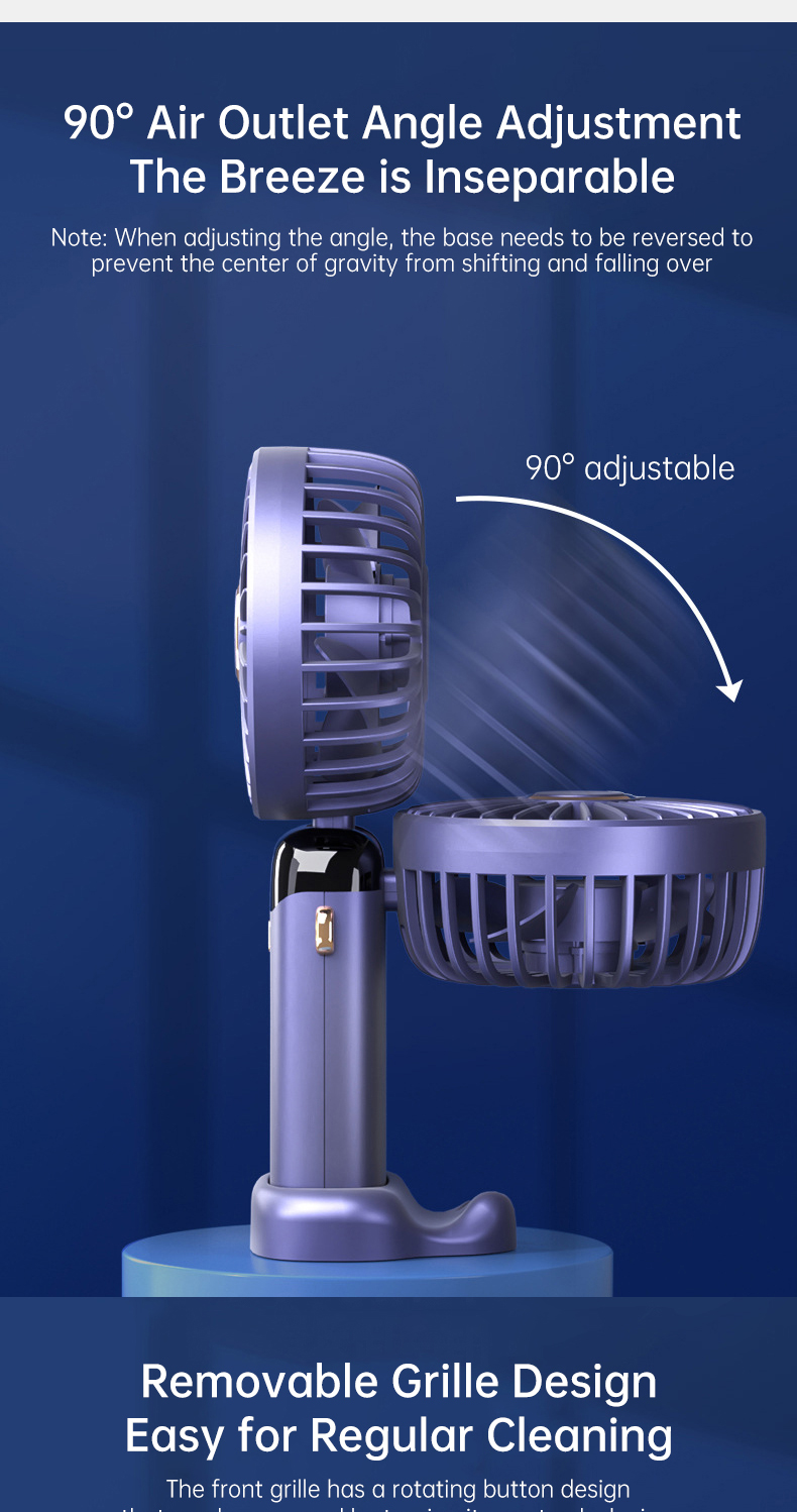 Thunlit Battery Operated Hand Fan 3-in-1 Portable Rechargeable Digital ...