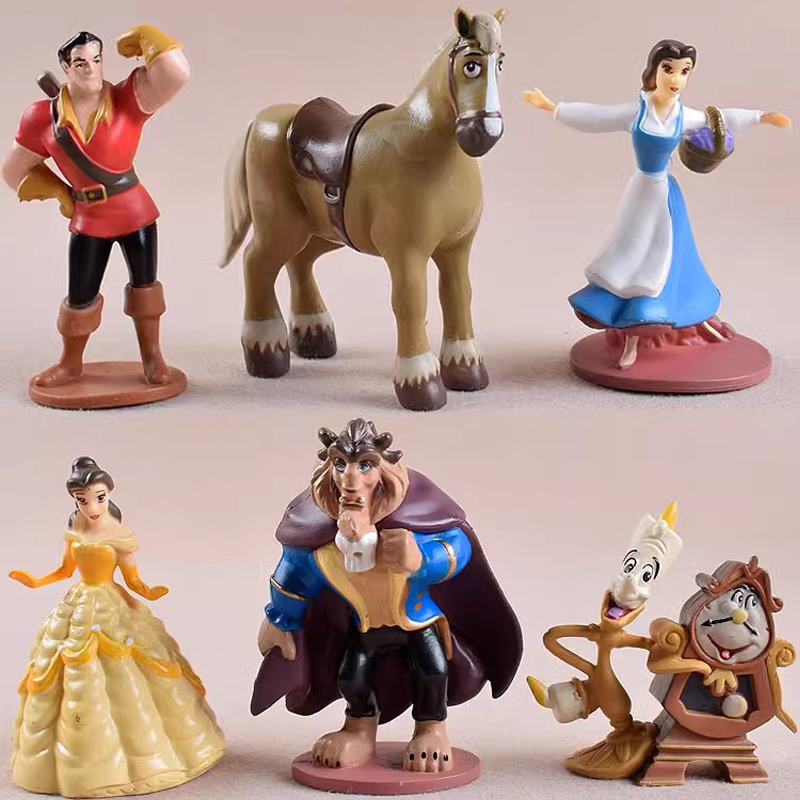 6Pcs/Set 7-10cm Anime Movie Beauty and the Beast Figure Bella Princess ...