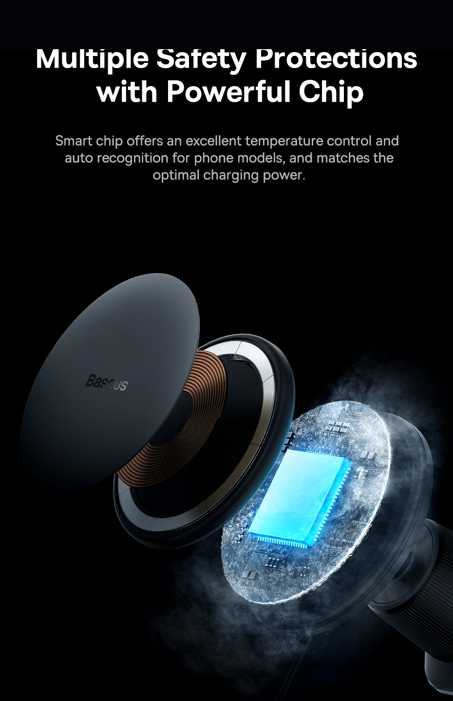 Baseus CW01 40W Magnetic Wireless Charging USB Type-C Charging Car Air ...