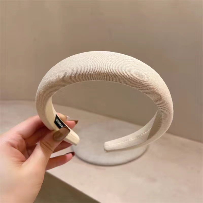 Milk Coffee Color High-Top Sponge Headband Female Autumn Winter Face ...