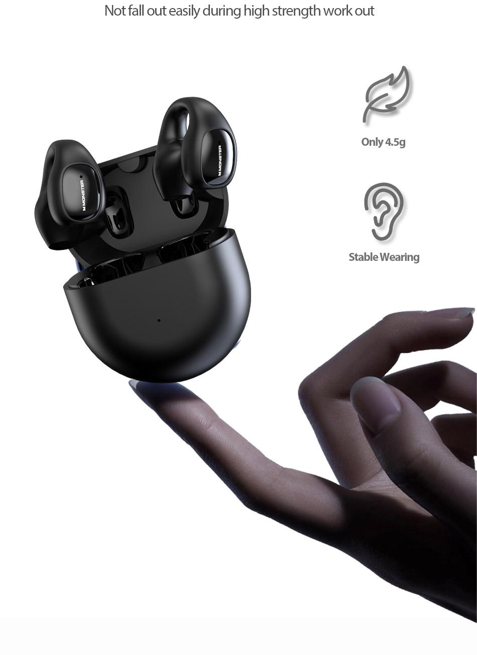 Monster Open Ear 200 Bone Conduction Bluetooth Earphones Wireless Ambie ...