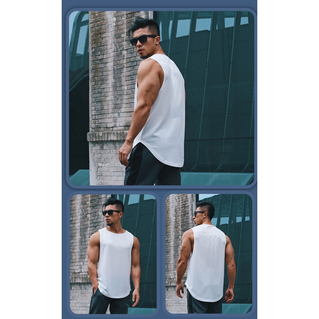 Loose fitness clothing blank sleeveless t shirt mens gym stringer tank ...