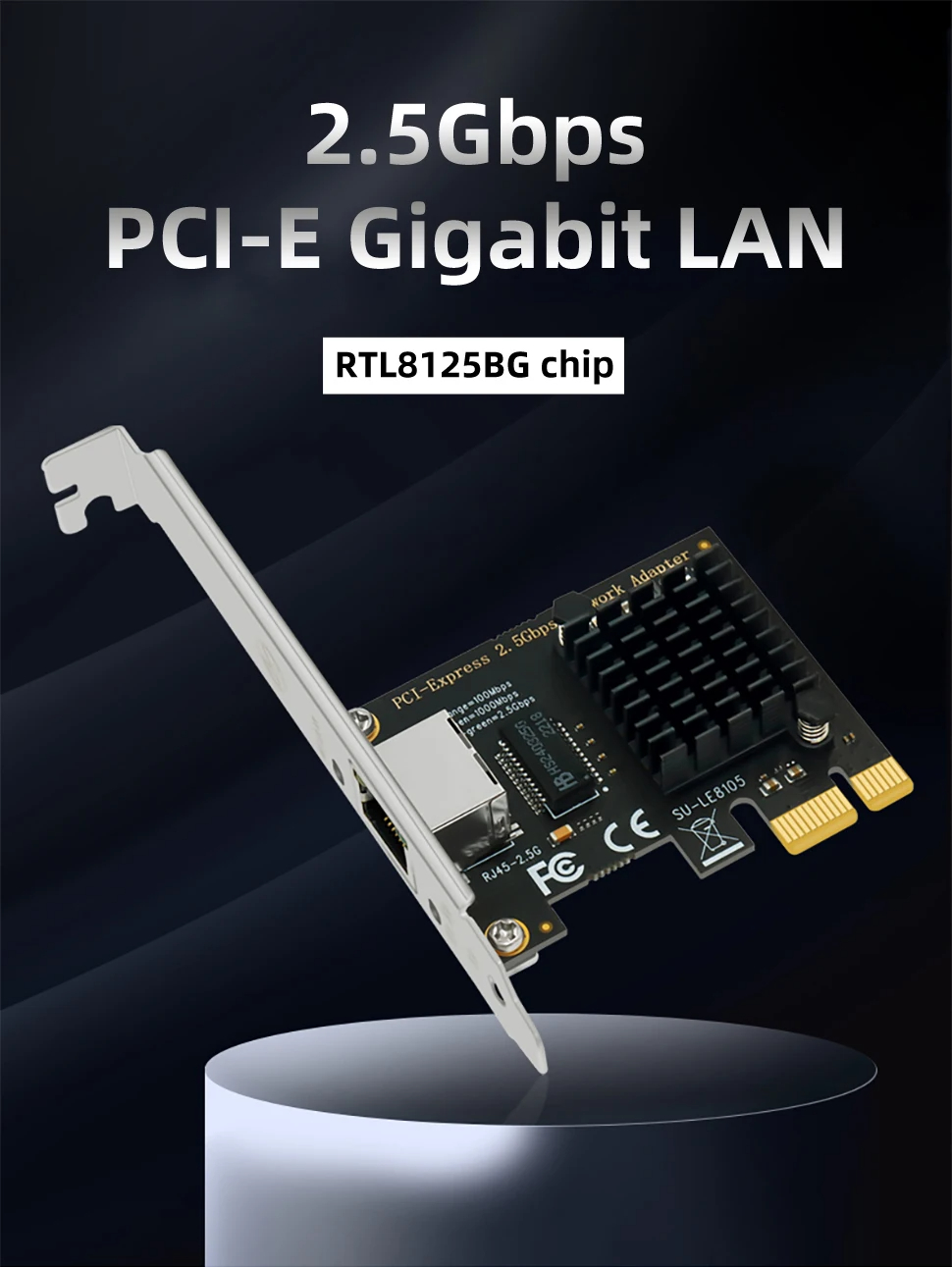 2.5G Gigabit Desktop PCIE Built-in Wireless Network Card PCI-E To RJ45 ...