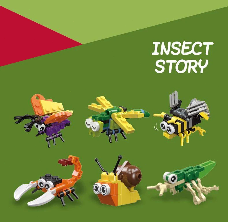 Mini Insect Series Building Block Ladybug Dragonfly Butterfly Snail ...