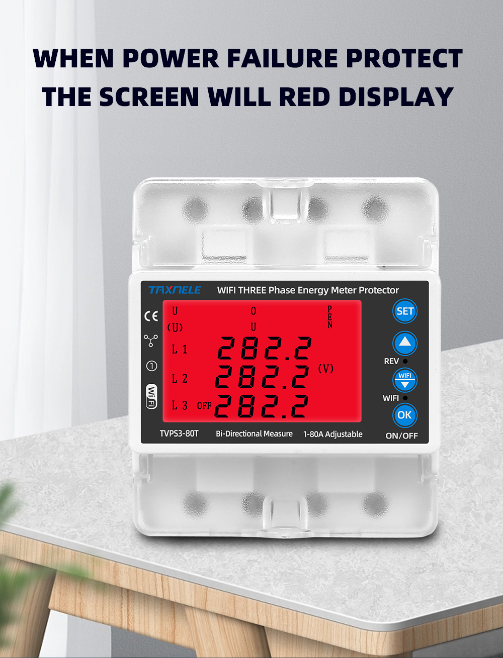 taxnele 3 Phase 380V 80A 100A Tuya WiFi Smart Bi-Directional Energy ...